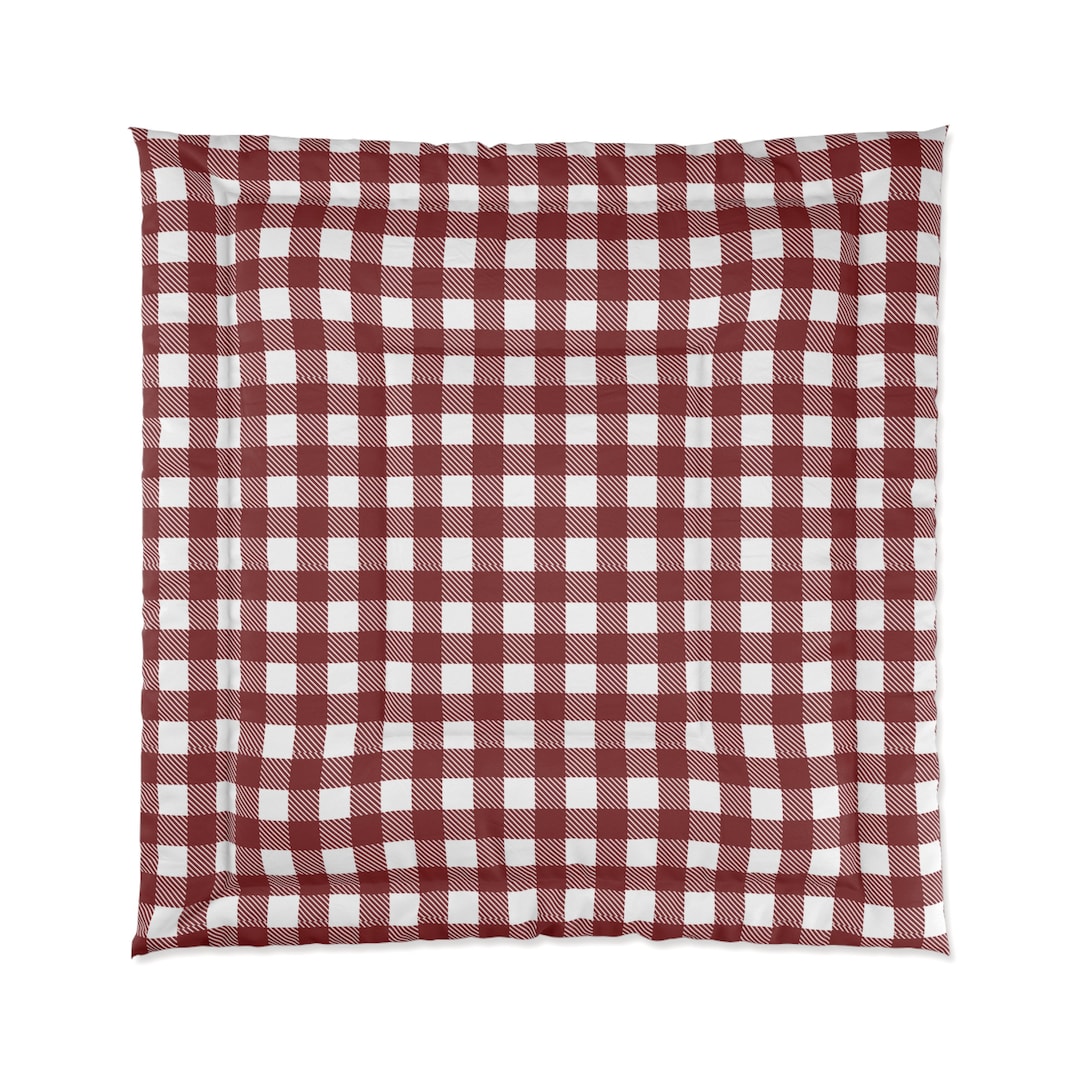 Check Comforter | Red and White | Quilt | Checkered Blanket | Bedding ...