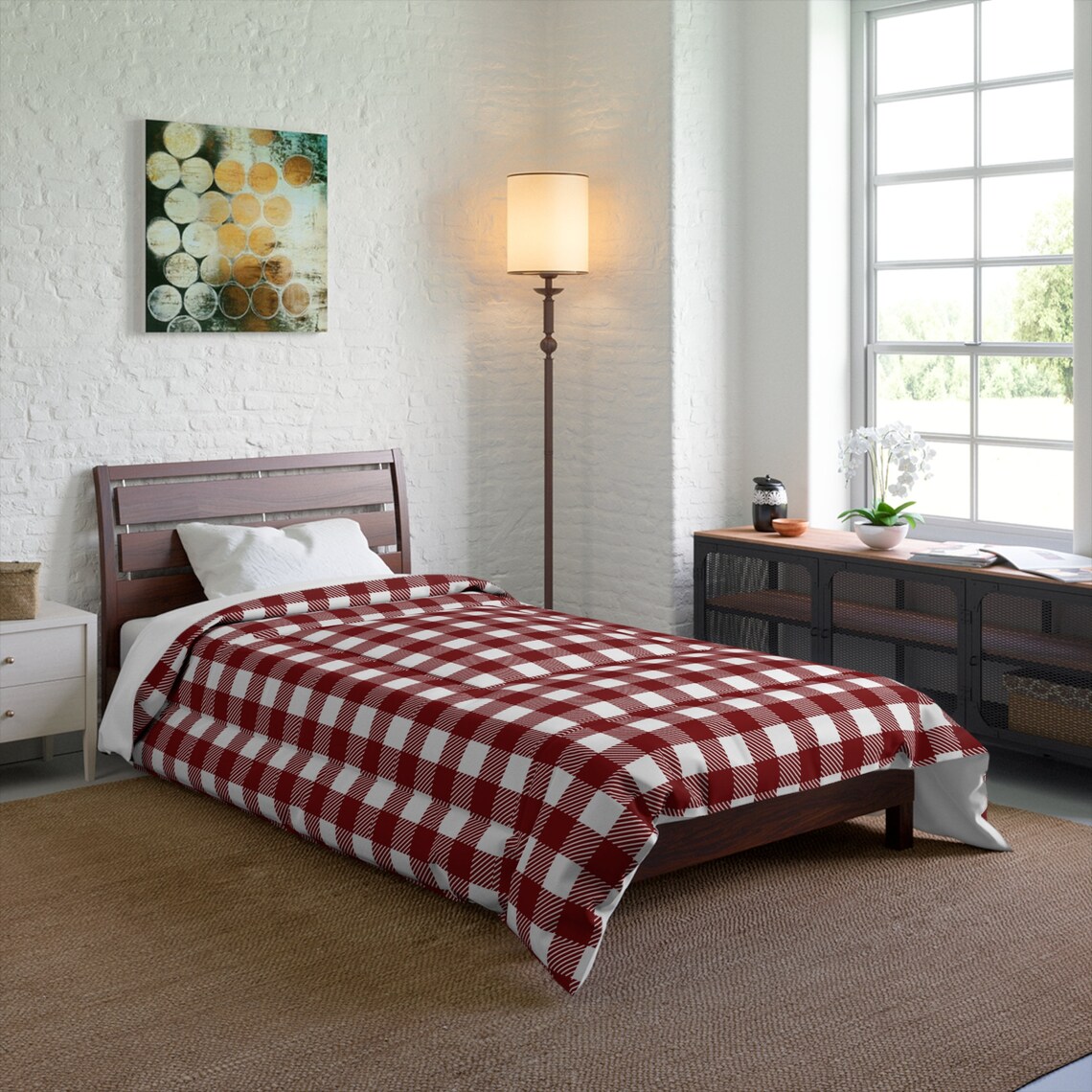Check Comforter | Red and White | Quilt | Checkered Blanket | Bedding ...