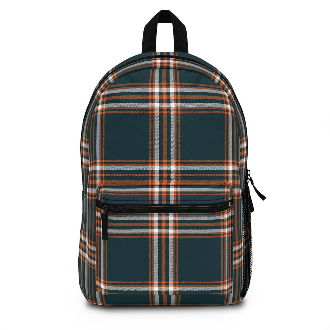 Plaid Backpack | Check Flannel Print Bag | Blue | Waterproof - Etsy