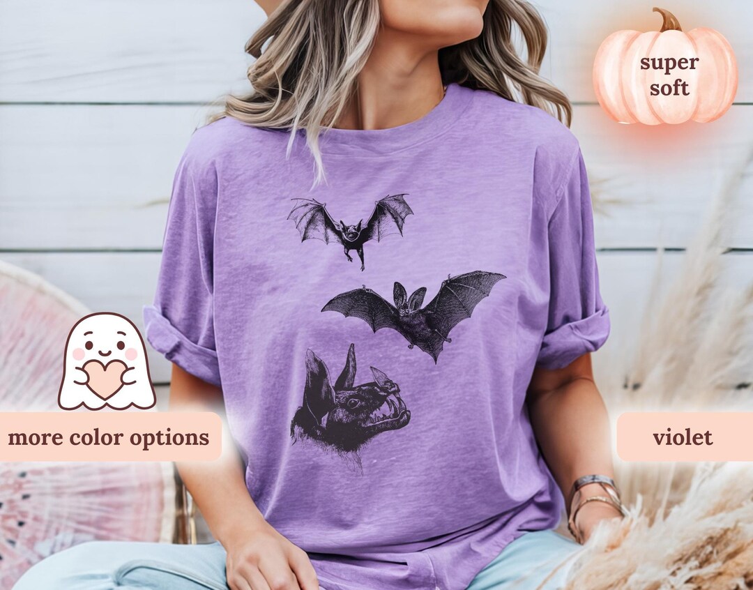 Three Bats Y2k T-shirt, Vintage 90s Style Bat T-shirt, Bat Retro Gothic ...