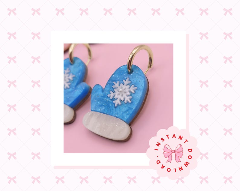 Winter Mitten Earrings Laser Cut File | Christmas Mittens With ...