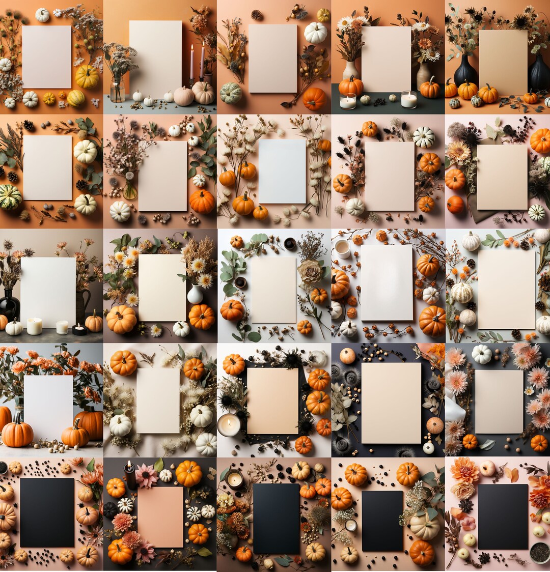 30 Fall Card Mockup Bundle, Fall Invitation Mockup Bundle, Card Mockup ...