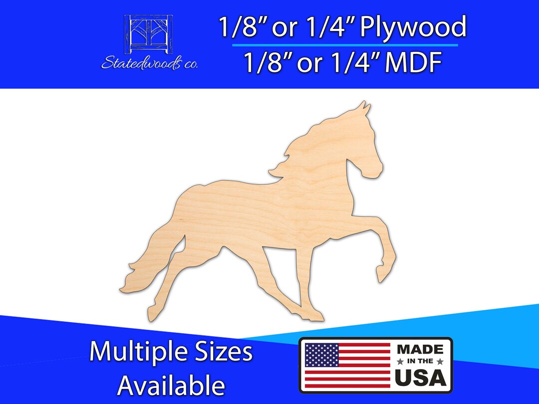 Stallion Horse Running Mane Silhouette Animal Cutout | Unfinished ...