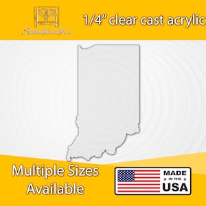 Indiana State Cutout | High Quality Acrylic Laser Template | Custom ...