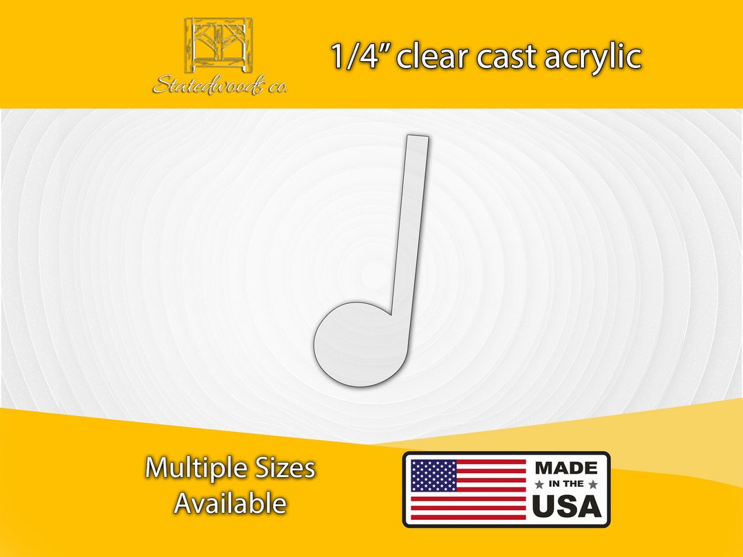 1/4 Quarter Music Note Cutout | High Quality Acrylic Laser Template ...