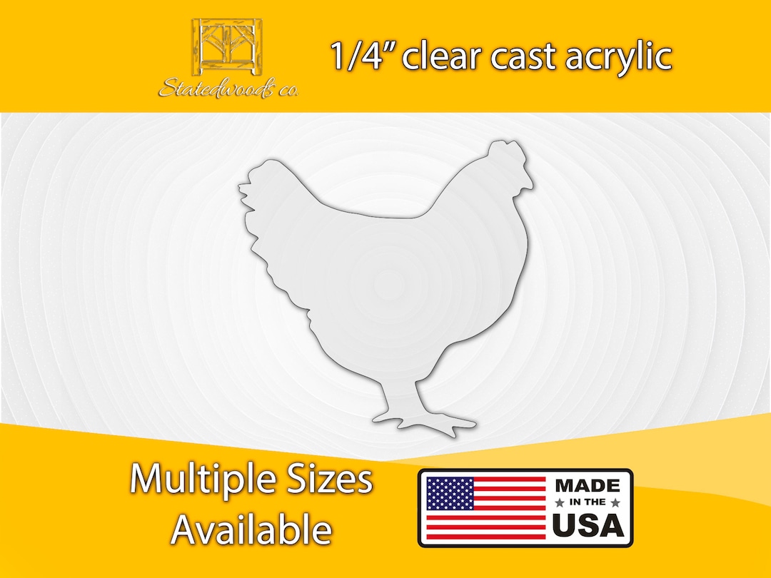 Hen Chicken Farm Animal Cutout | High Quality Acrylic Laser Template ...