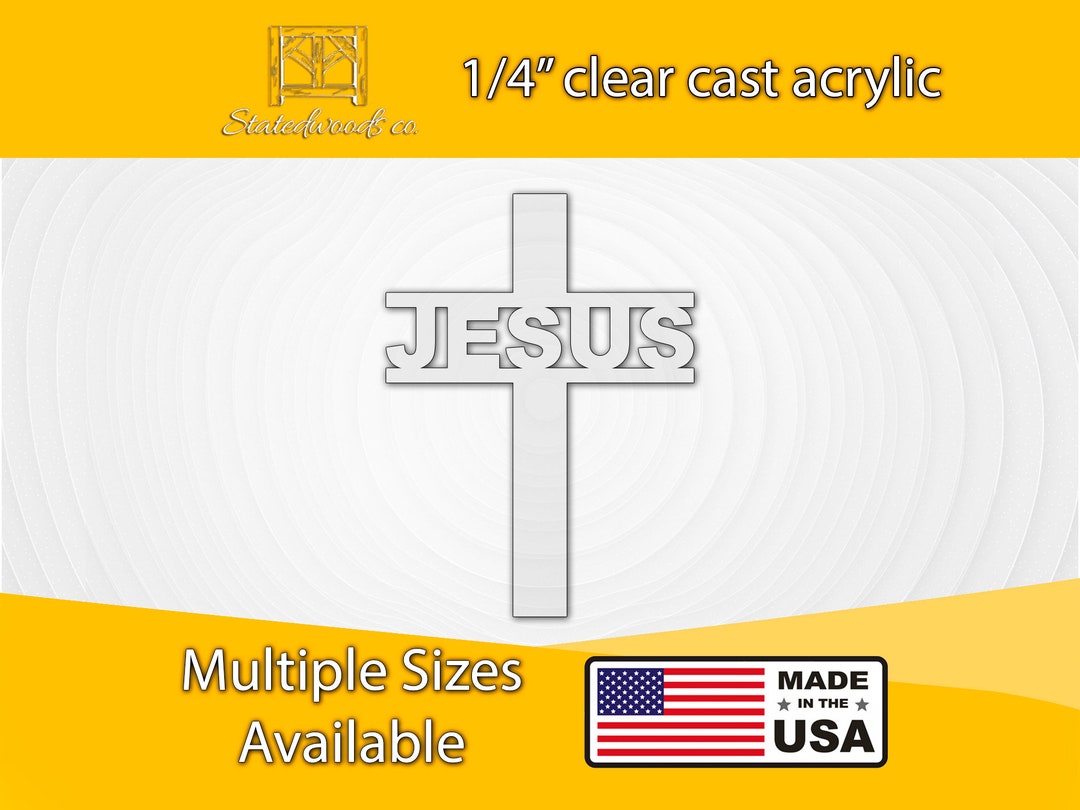 Cross Jesus Shape | High Quality Acrylic Laser Template | Custom Size ...