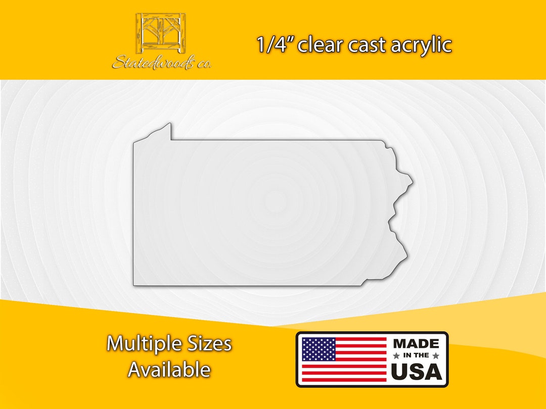 Pennsylvania State Cutout | High Quality Acrylic Laser Template ...
