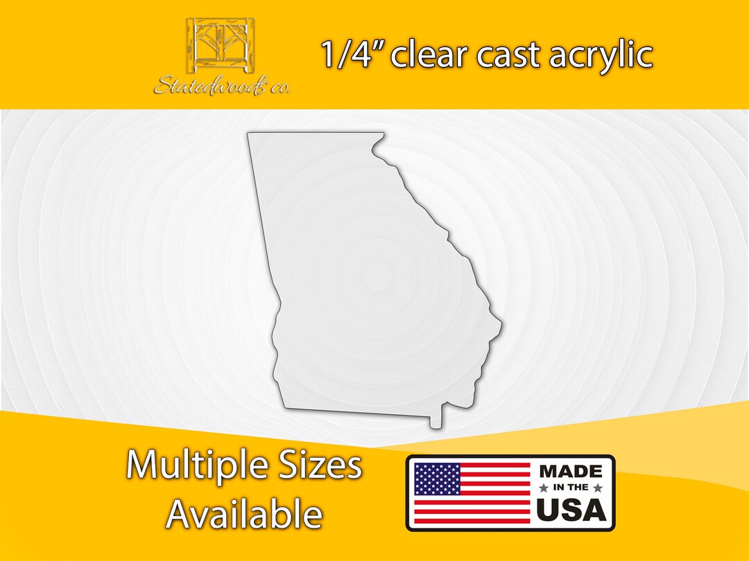 Georgia State Cutout | High Quality Acrylic Laser Template | Custom ...
