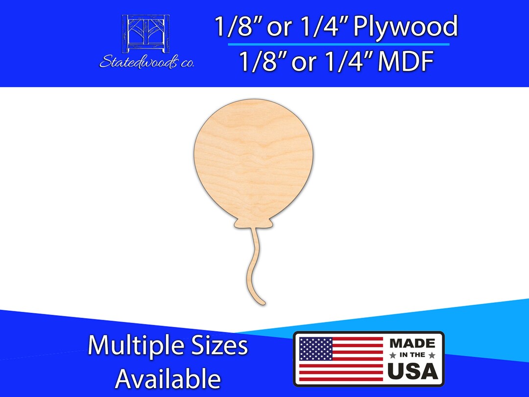 Celebration Birthday Balloon Shape Cutout | Unfinished Plywood or MDF ...