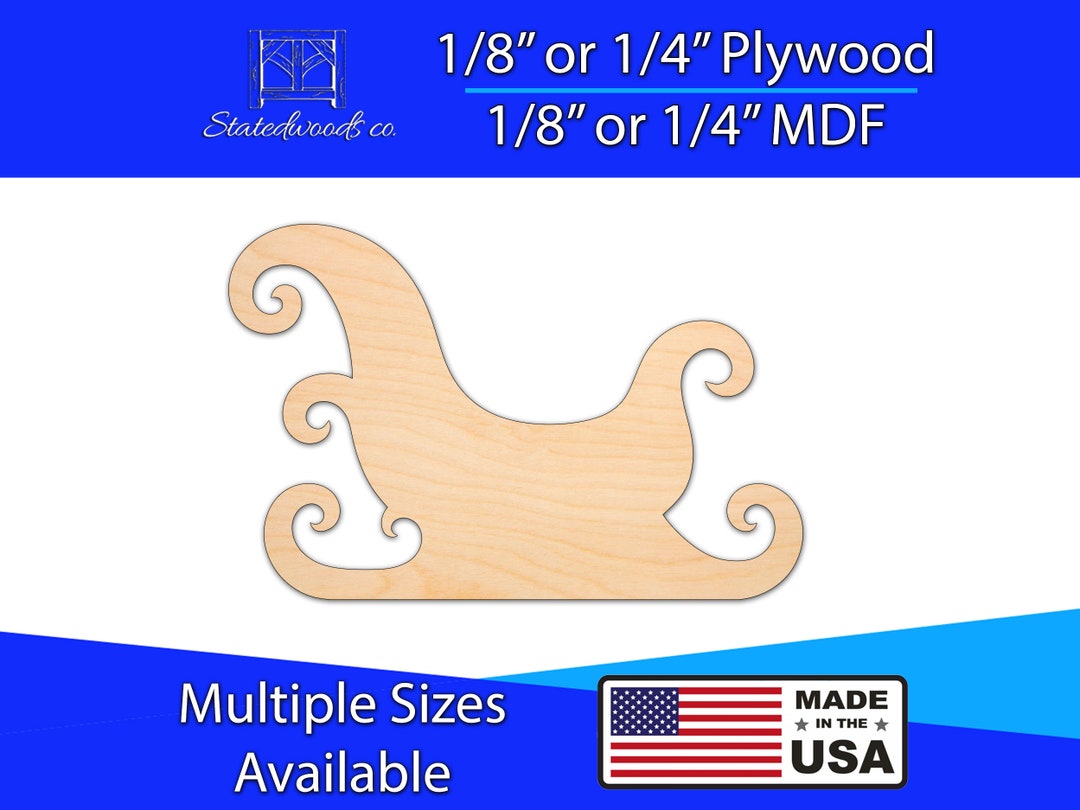 Santa Sleigh Christmas Cutout | Unfinished Plywood or MDF Craft Laser ...