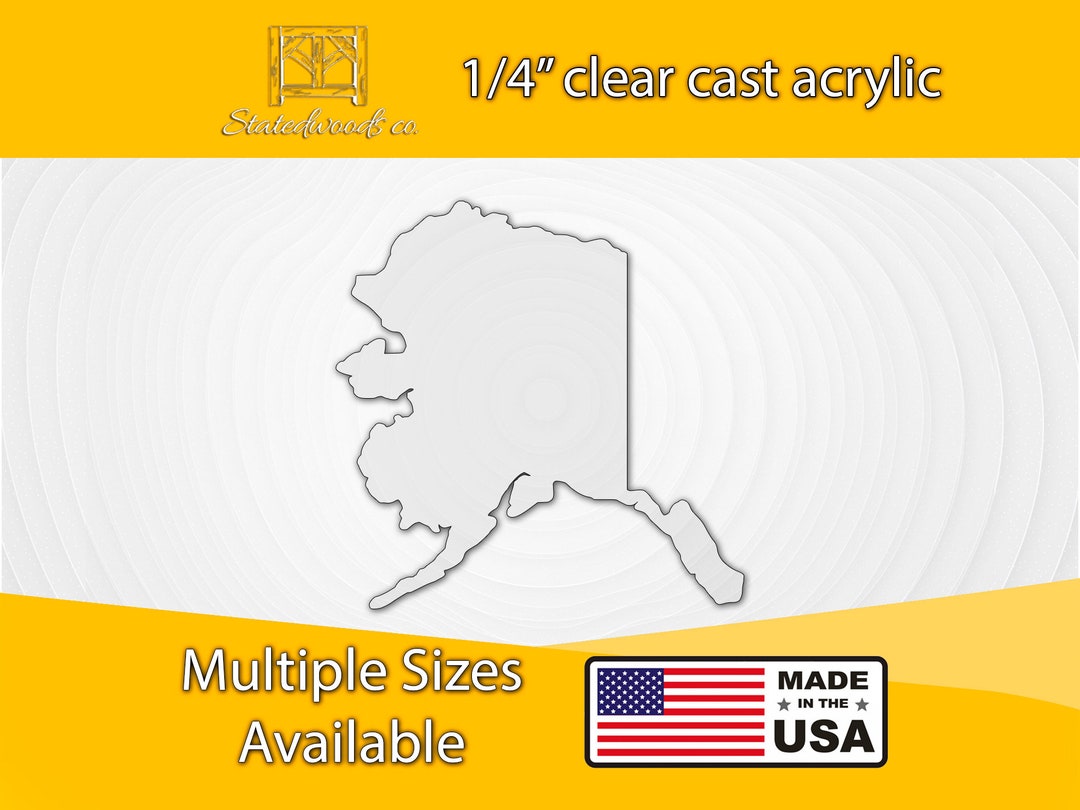 Alaska State Cutout | High Quality Acrylic Laser Template | Custom Size ...