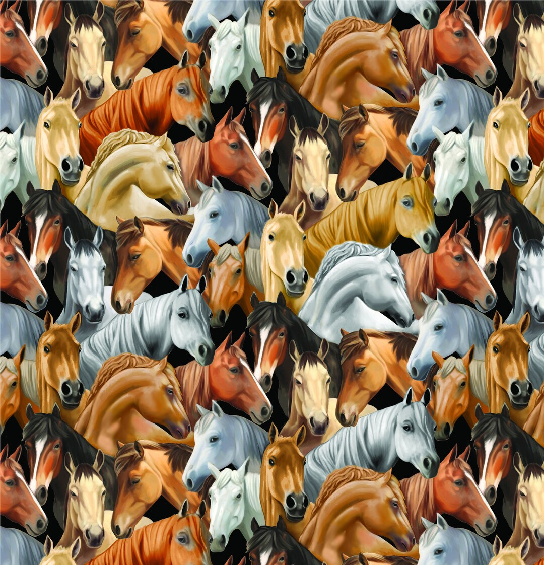 Yellowstone Fabric Horses by Benartex (14476-99) Sold by the Half Yard ...