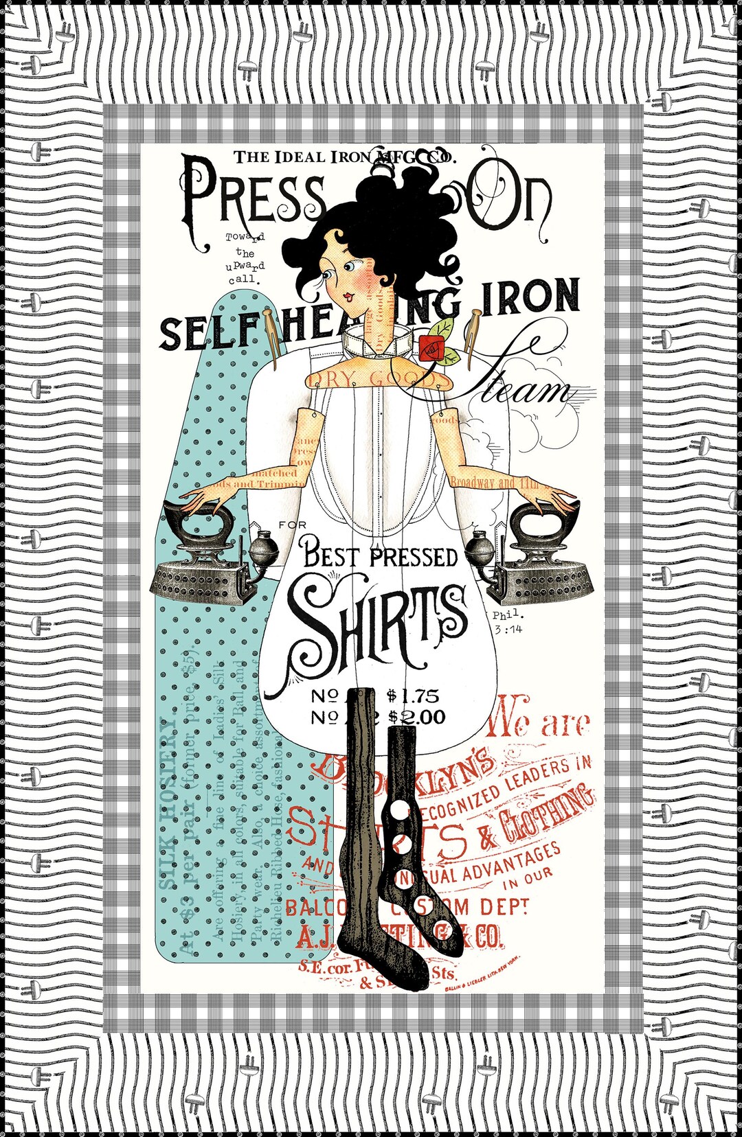 Press on Panel Quilt KIT Featuring Press on Fabric by J. Wecker Frisch ...