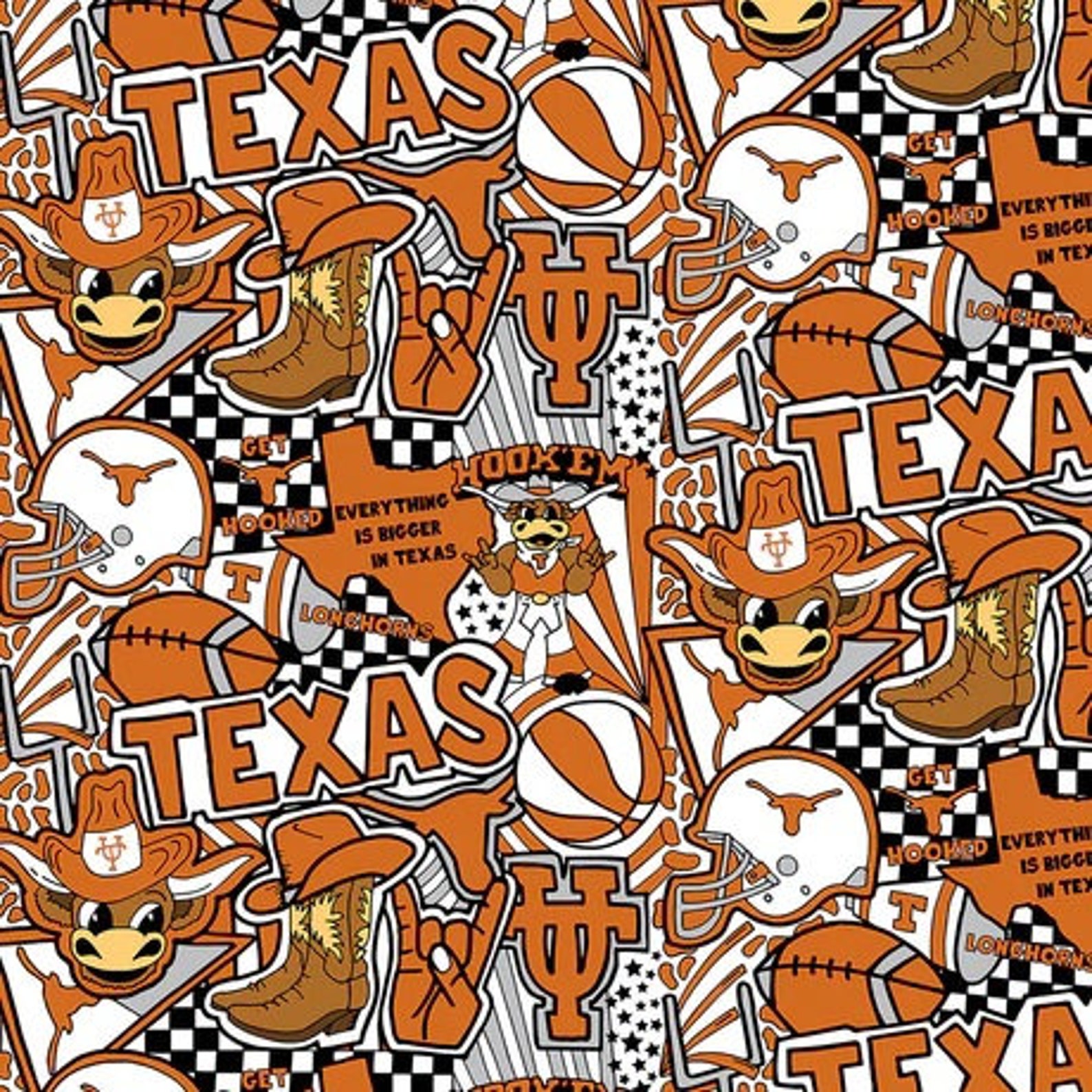 University of Texas Licensed Fabric by Sykel Enterprises pattern TX ...