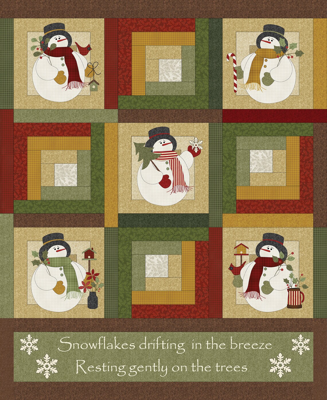 Snowballs Snowman Panel by Cheryl Haynes for Benartex (16240-99) Sold by the Panel - Etsy