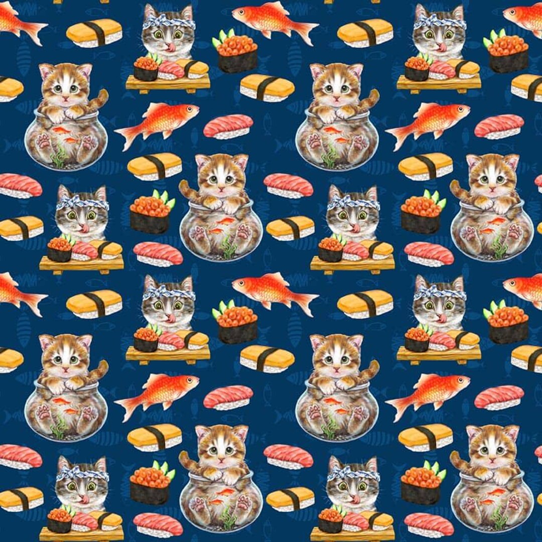 Instagram Famous by Kayomi Harai for Studio E Cats With Sushi (8062-77 ...
