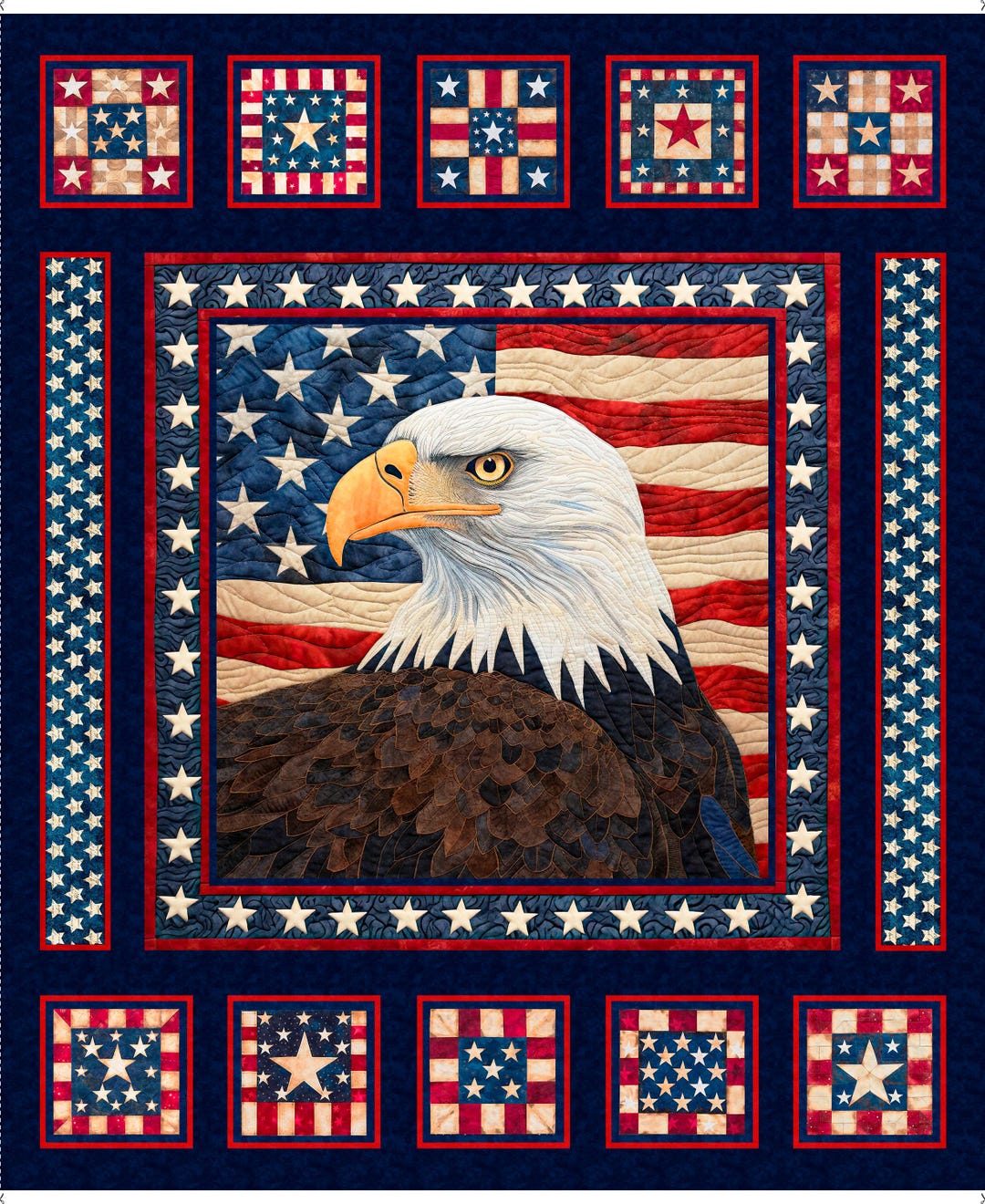 American Tapestry Eagle Panel From QT Fabrics Sold by the Panel - Etsy