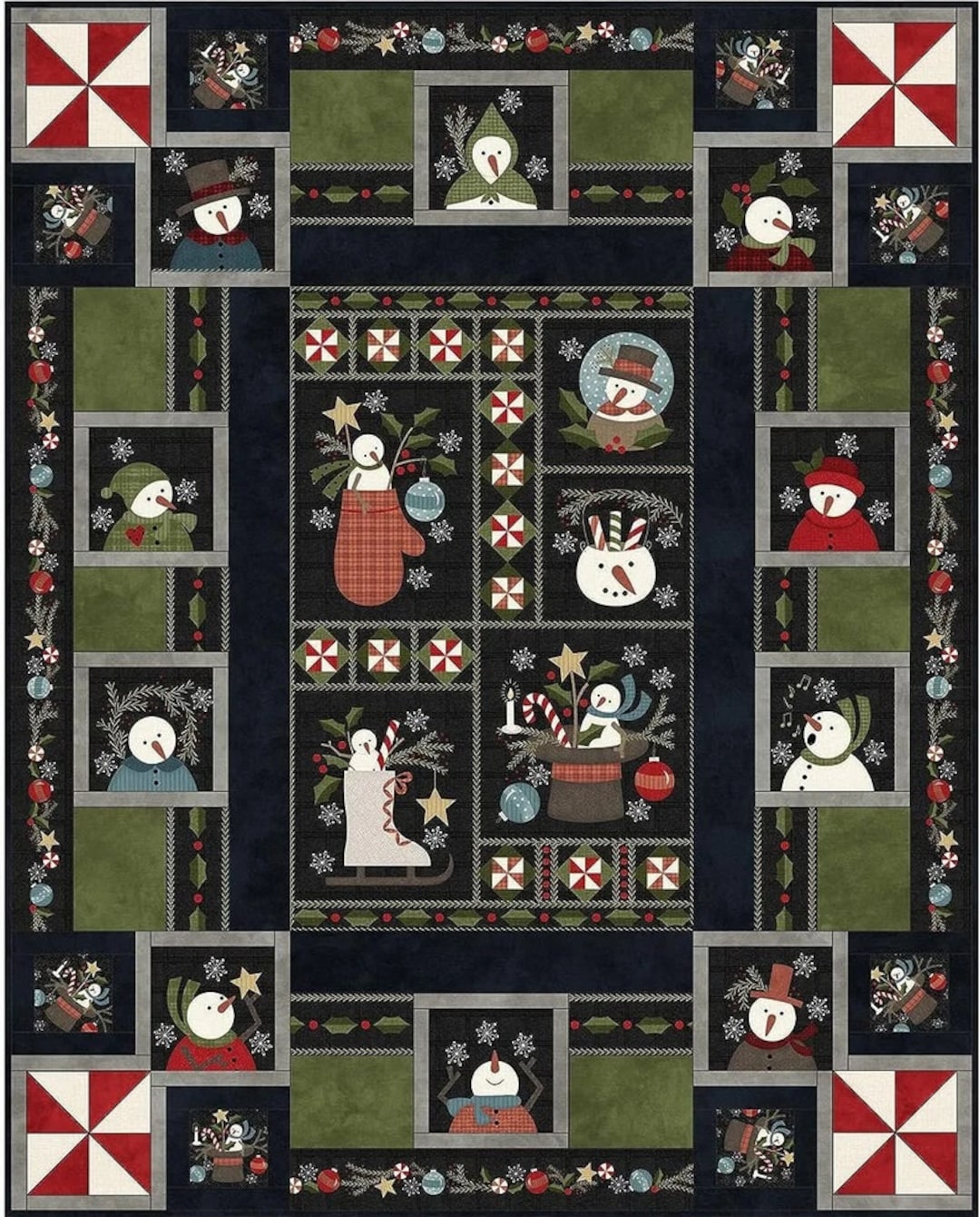 Snowdays Flannel Quilt Kit by Bonnie Sullivan for Maywood Studios - Etsy
