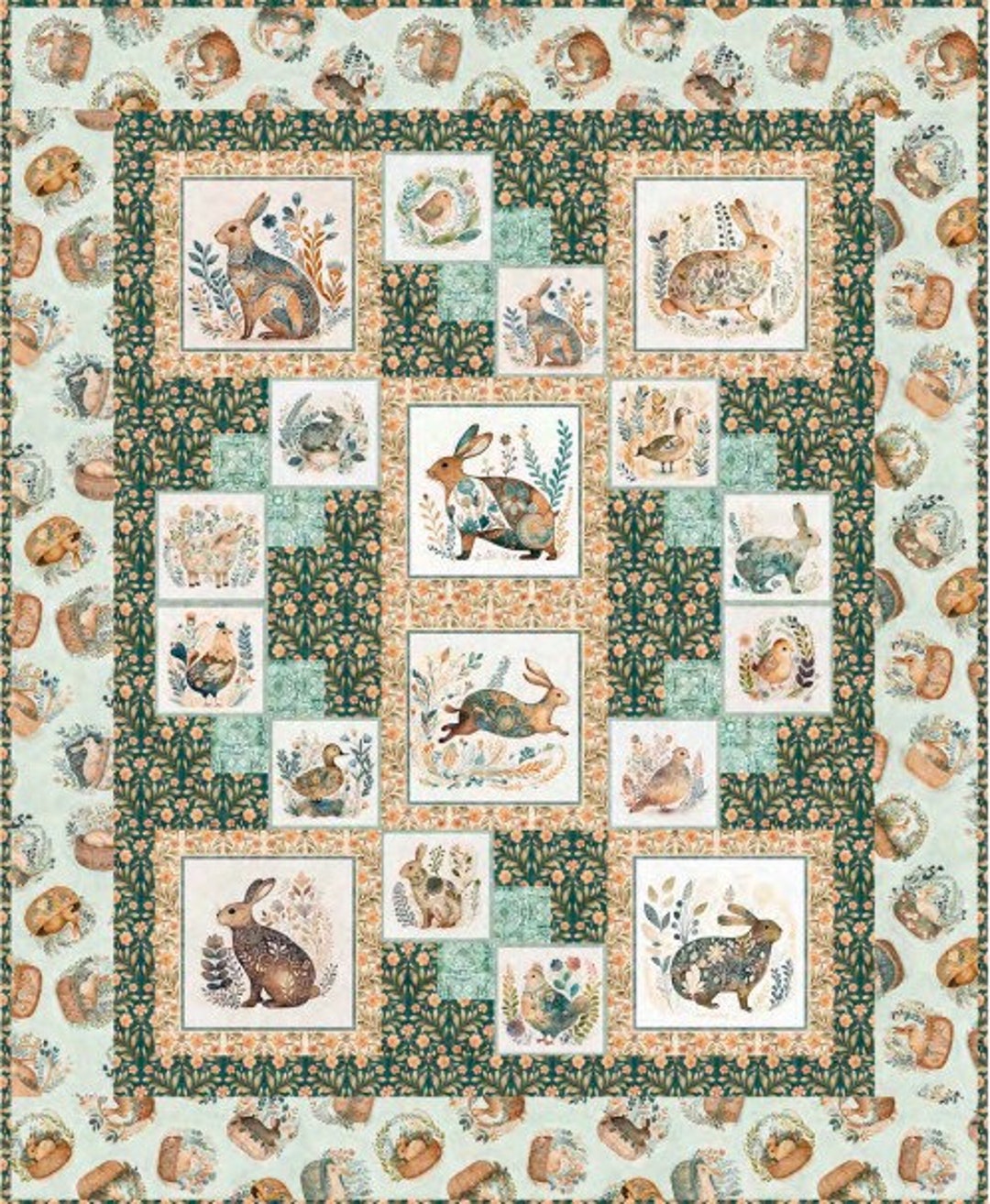 Twist Around Quilt KIT Featuring Cotton Tails Fabric From QT Fabrics - Etsy