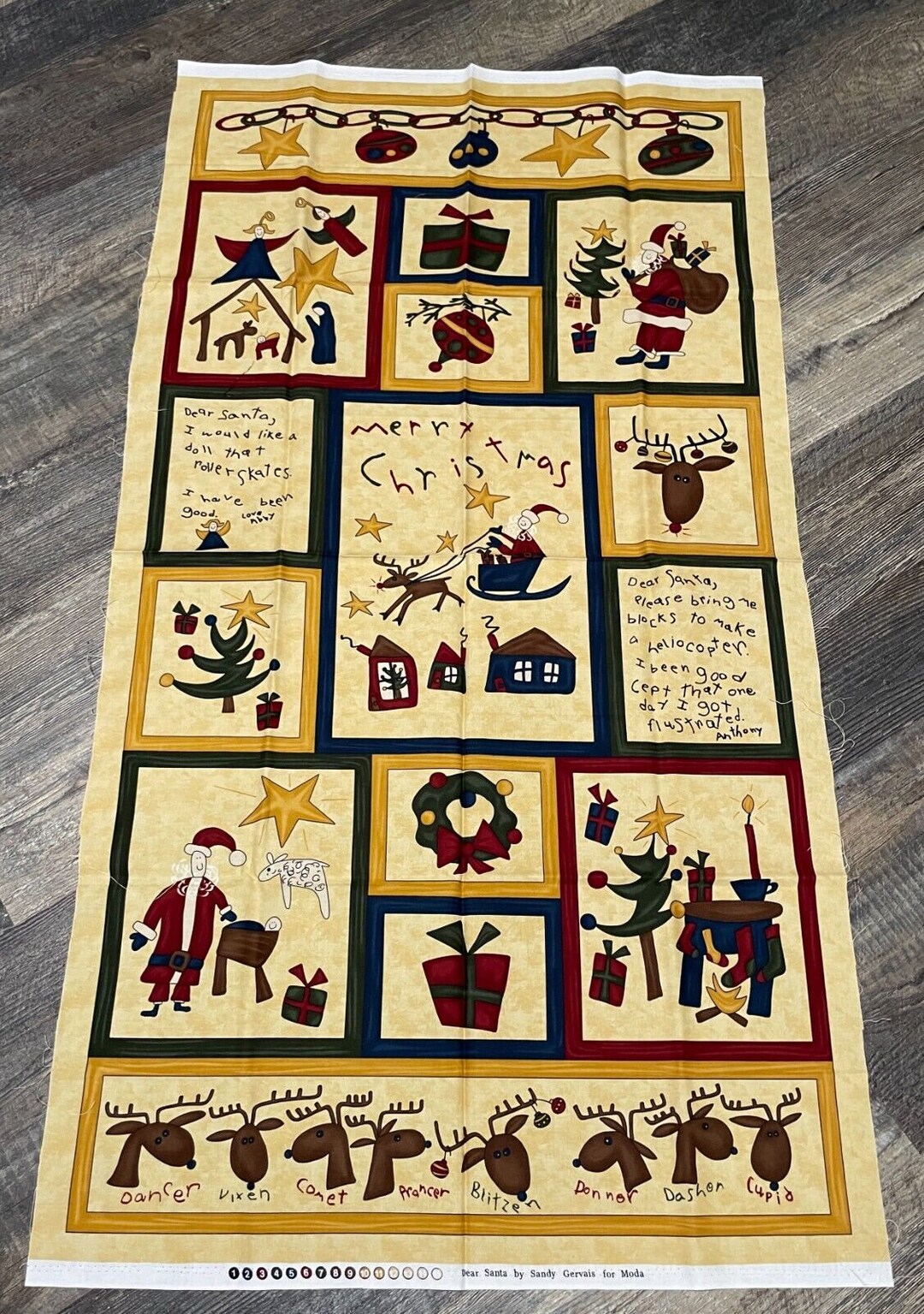 Dear Santa PANEL by Sandy Gervais for Moda--out of Print - Etsy