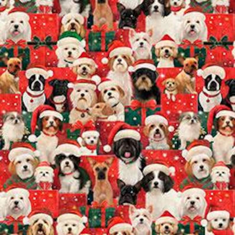 Gotta Have It by QT Fabrics Christmas Dogs (31189 R) Sold by the Half ...
