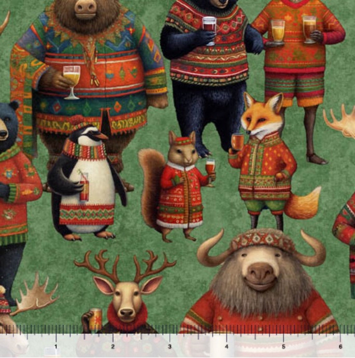 Christmas Party Animals by Morris Creative Group for QT Fabrics Party ...