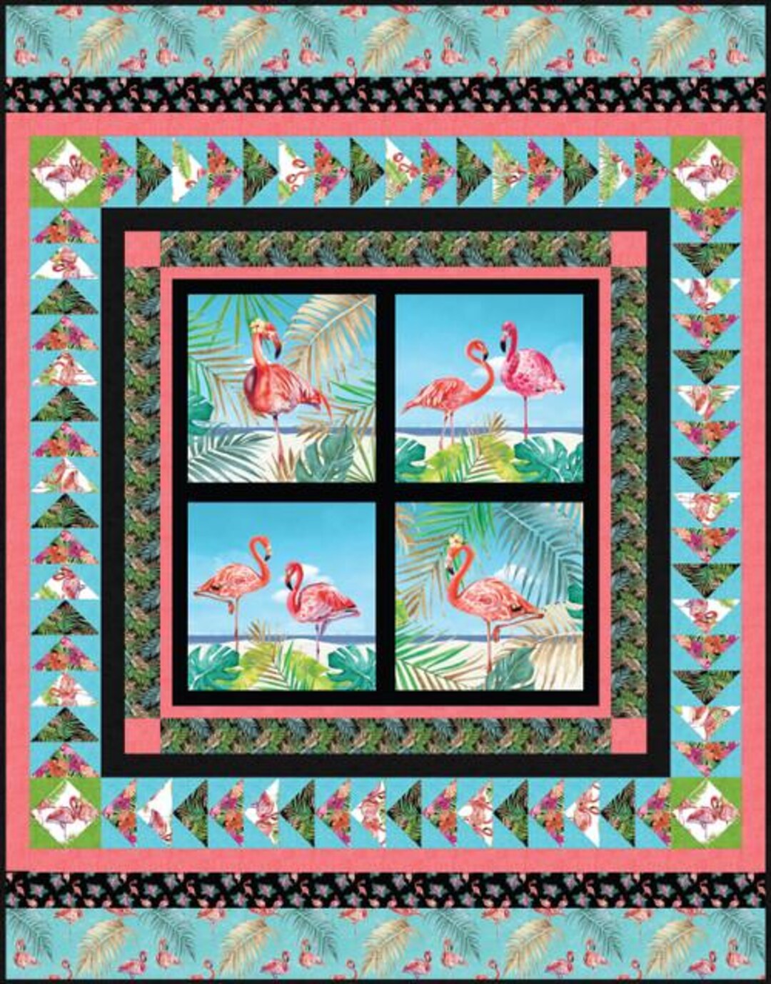 Flamingo Season Quilt KIT Featuring Flock Star Fabric From Blank ...