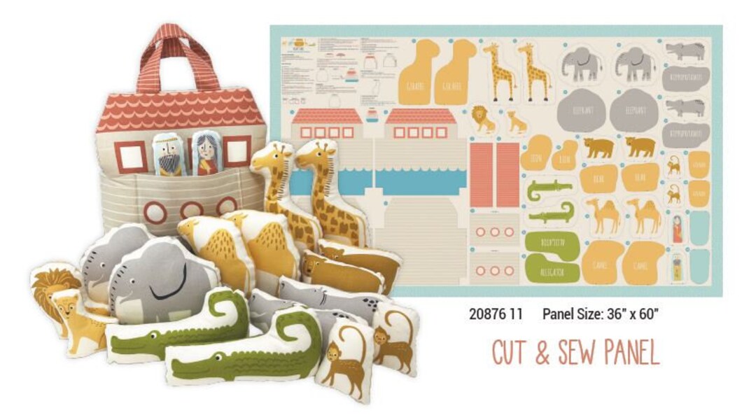 Noah's Ark Cut and Sew PANEL by Stacy Iest Hsu for Moda Sold by the ...