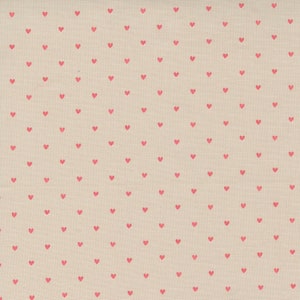 Love Note by Lella Boutique for Moda Small Pink Hearts on Cream END OF ...
