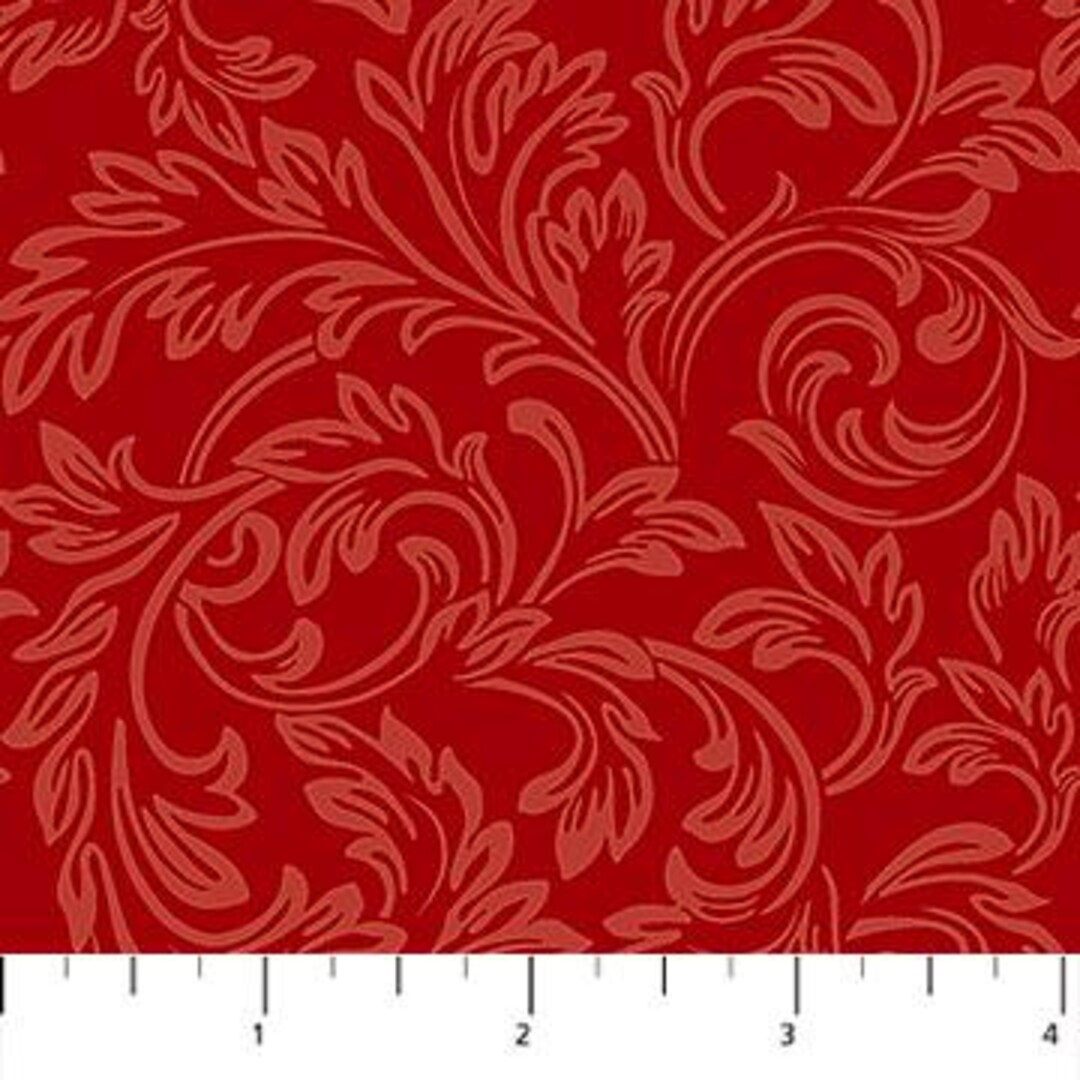 Yuletide Traditions Red Scroll Fabric by Northcott (DP26112-24) Sold by ...