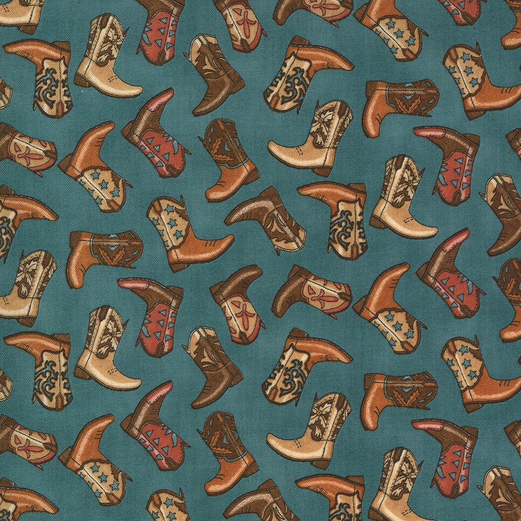 Home on the Range by Deb Strain for Moda Cowboy Boots Fabric 19993-13 ...