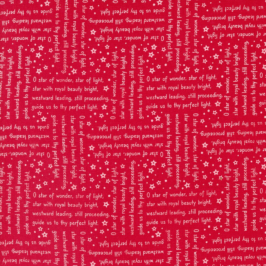 Starberry by Corey Yoder for Moda Christmas Carol Lyrics on Red (29184 ...
