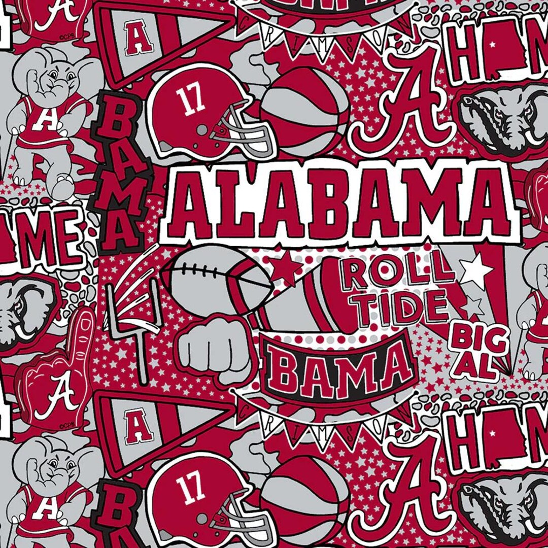University of Alabama Licensed Fabric by Sykel Enterprises (pattern AL ...