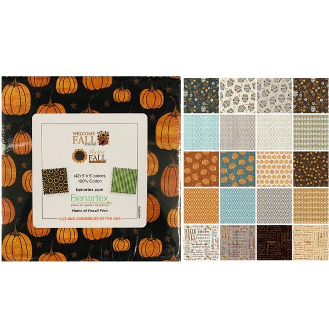 Welcome Fall/rustic Fall Charm Pack by Benartex - Etsy