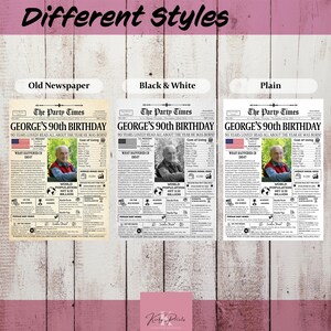 90th Birthday Newspaper Poster USA A4, Custom 90th Birthday Gift for ...