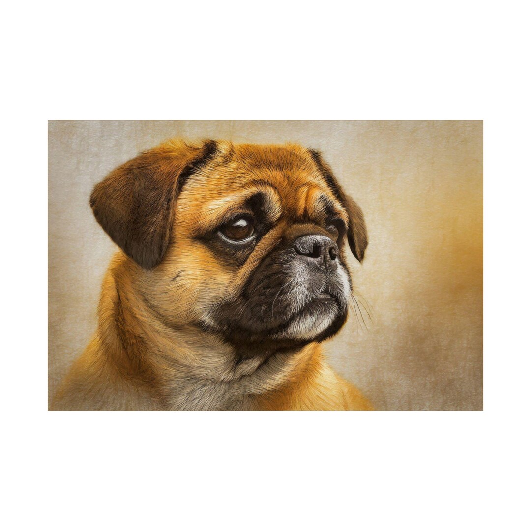 Colorful Smooth Dog Illustration of a Pug Premium Matte Horizontal ...