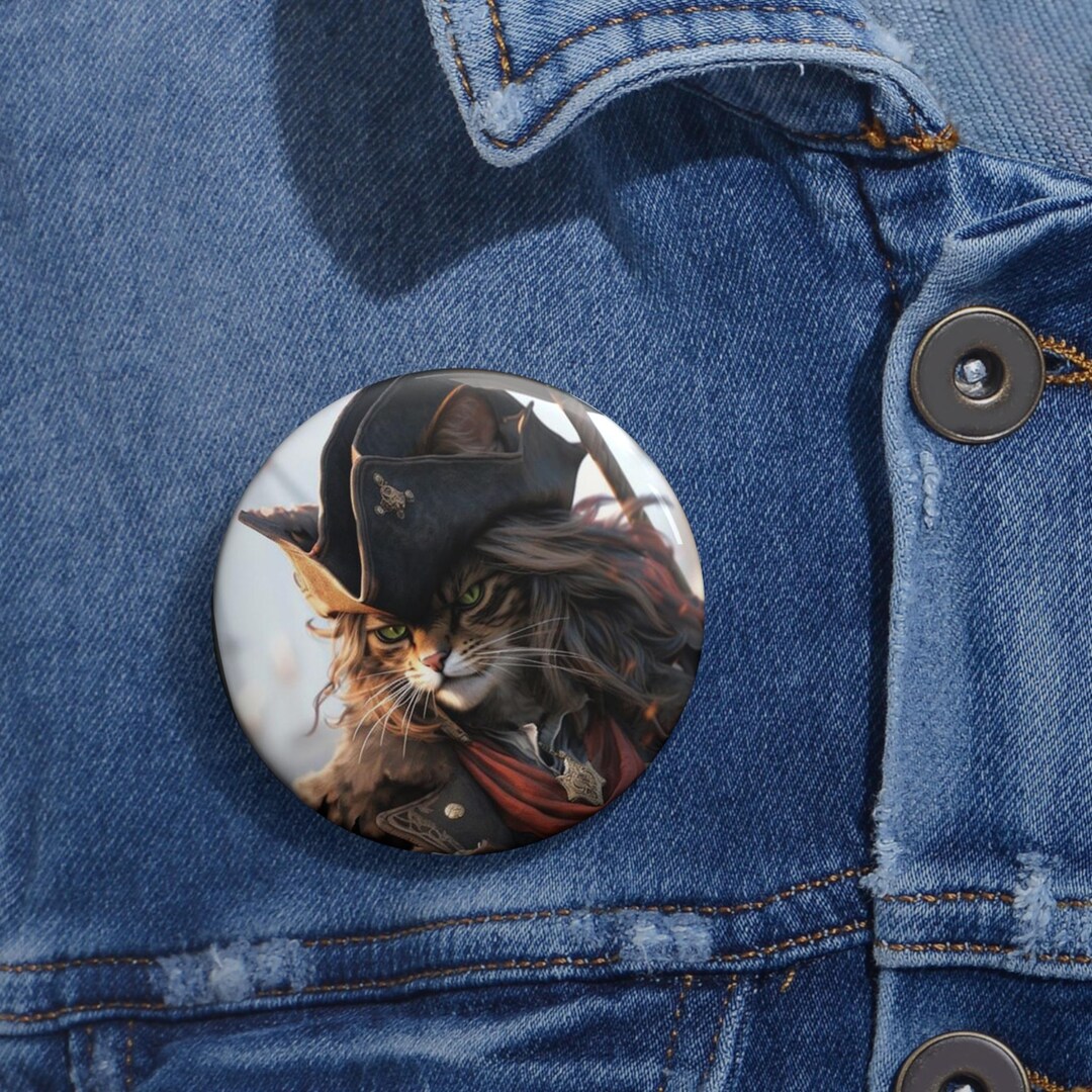 Pirate Kitty Custom Pin Buttons Kitty Cat Series Birthday Gift ...