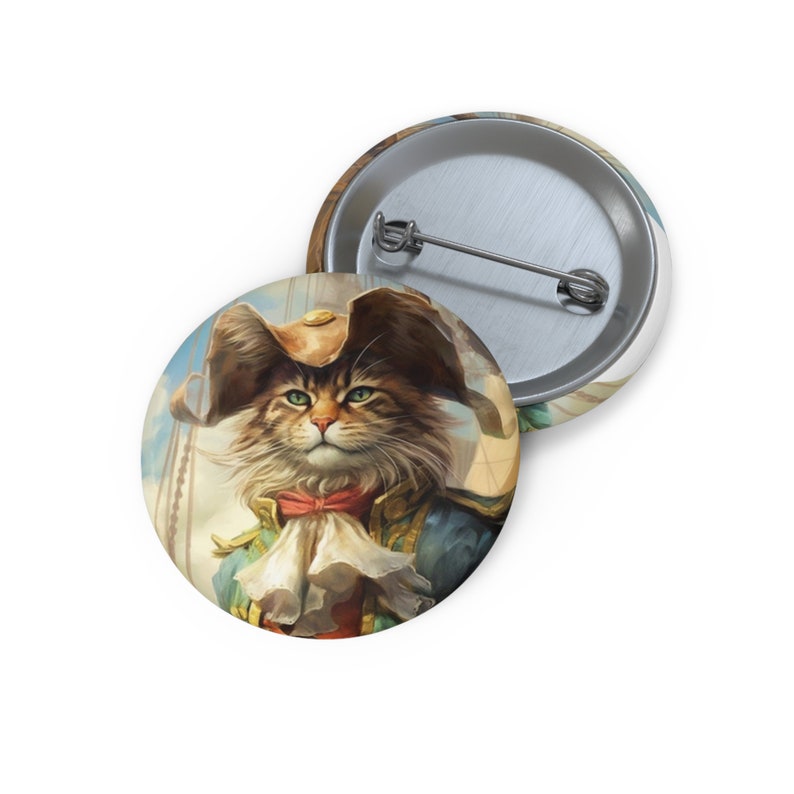 Captain Kitty, Cat Beauregarde, Pirate Custom Pin Button Kitty Cat ...