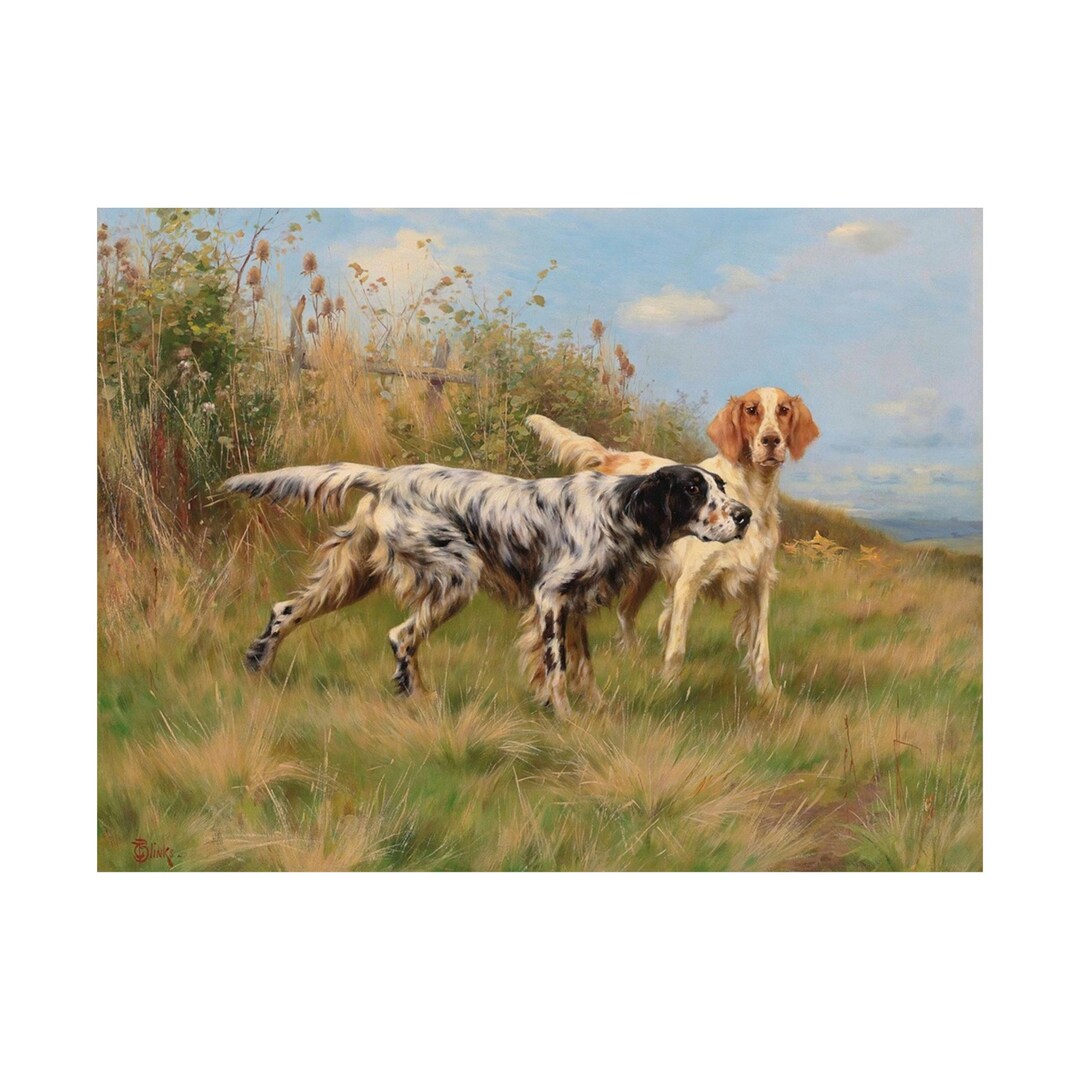 Thomas Blinks Two English Setters Premium Matte Poster Classic Vintage ...