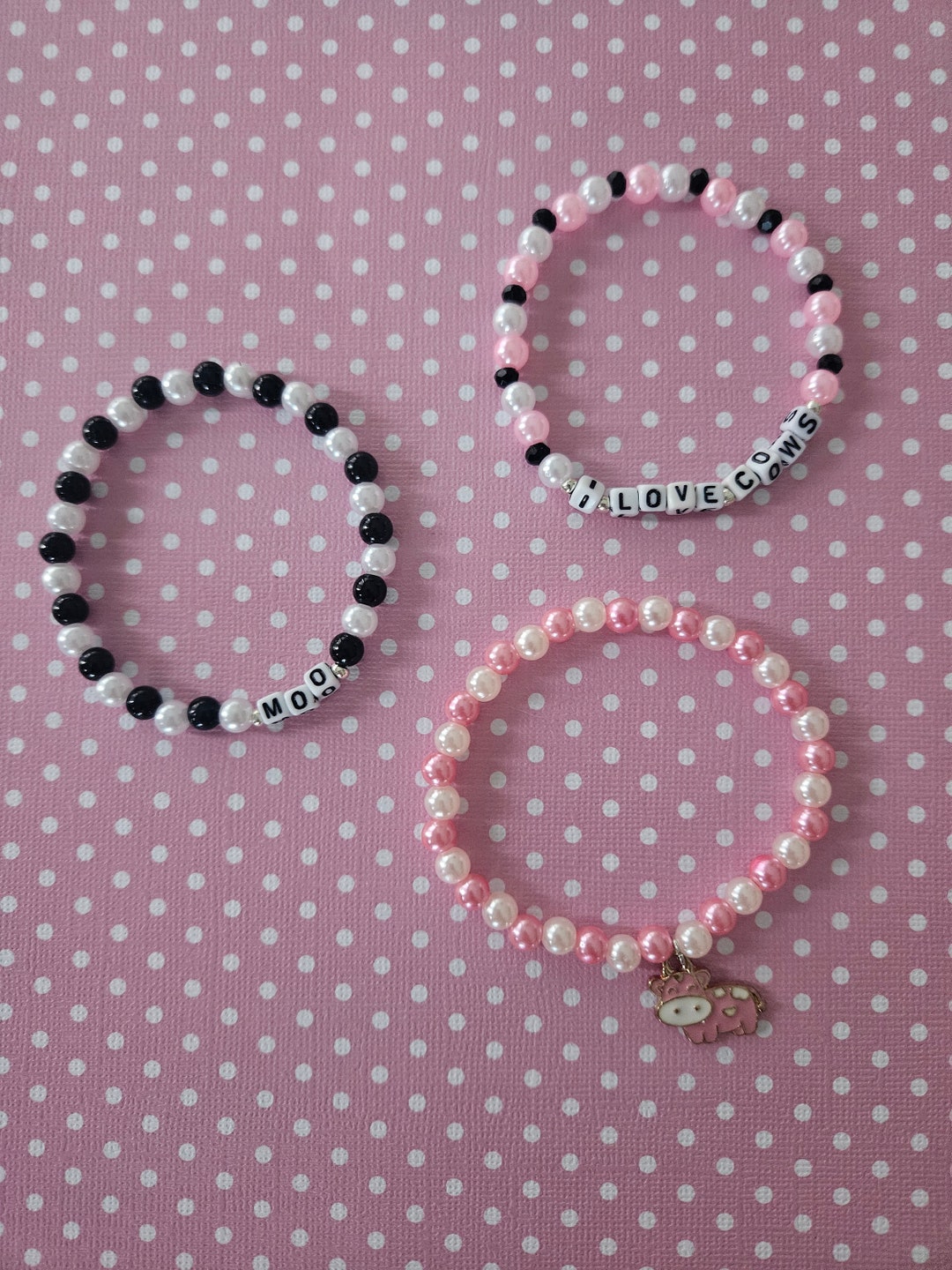 Cow Bracelets in Assorted Varieties! Pink, Black and White Including ...