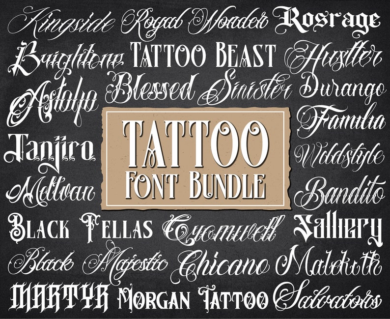 Tattoo Fonts Bundle Procreate Fonts Gothic Font Celtic Font Tattoo ...
