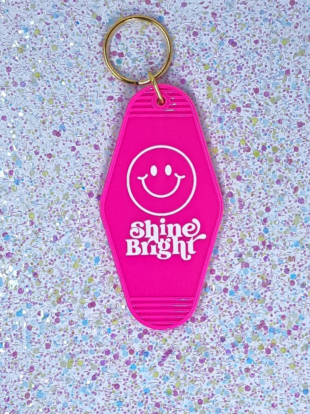 Motel Keychain (neon Pink Shine Bright) - Etsy