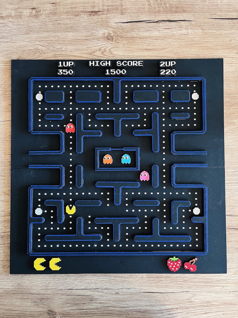 Pacman Inspired Map Engraving SVG, DXF, AI, Lightburn Digital Project ...