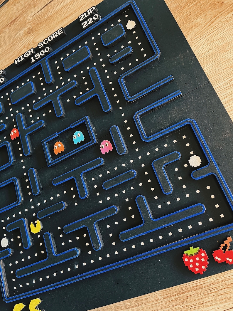 Pacman Inspired Map Engraving SVG, DXF, AI, Lightburn Digital Project ...