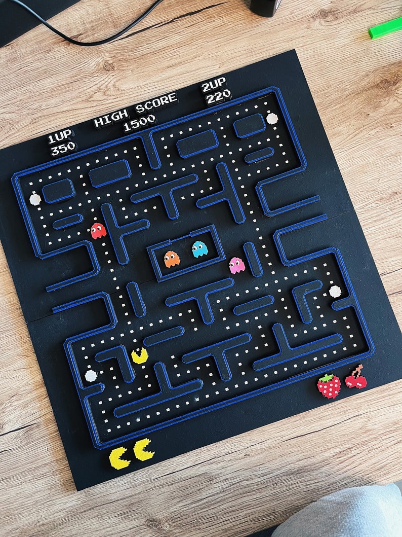 Pacman Inspired Map Engraving SVG, DXF, AI, Lightburn Digital Project ...