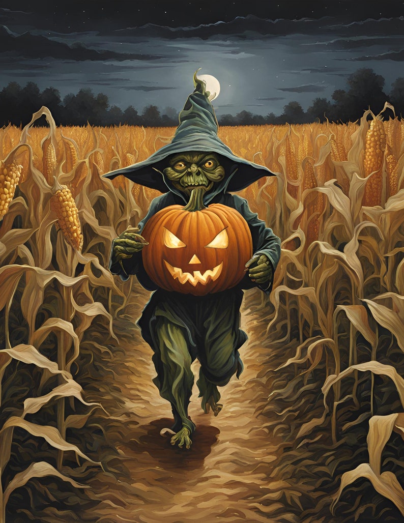 Pumpkin Goblin Printable Wall Art Bundle of 10 for Halloween - Etsy