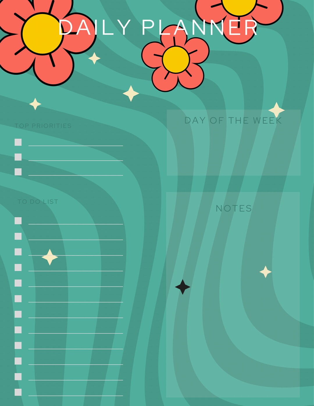 Flower Power Printable Planner Bundle Plan Your Day, Week, Month, or ...