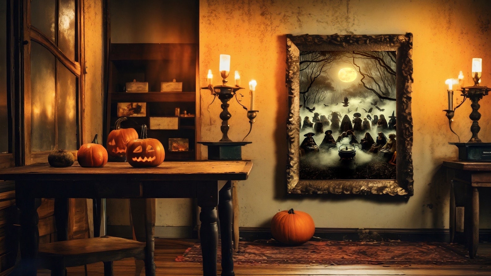 Coven of Witches Around a Cauldron Printable Wall Art - Etsy