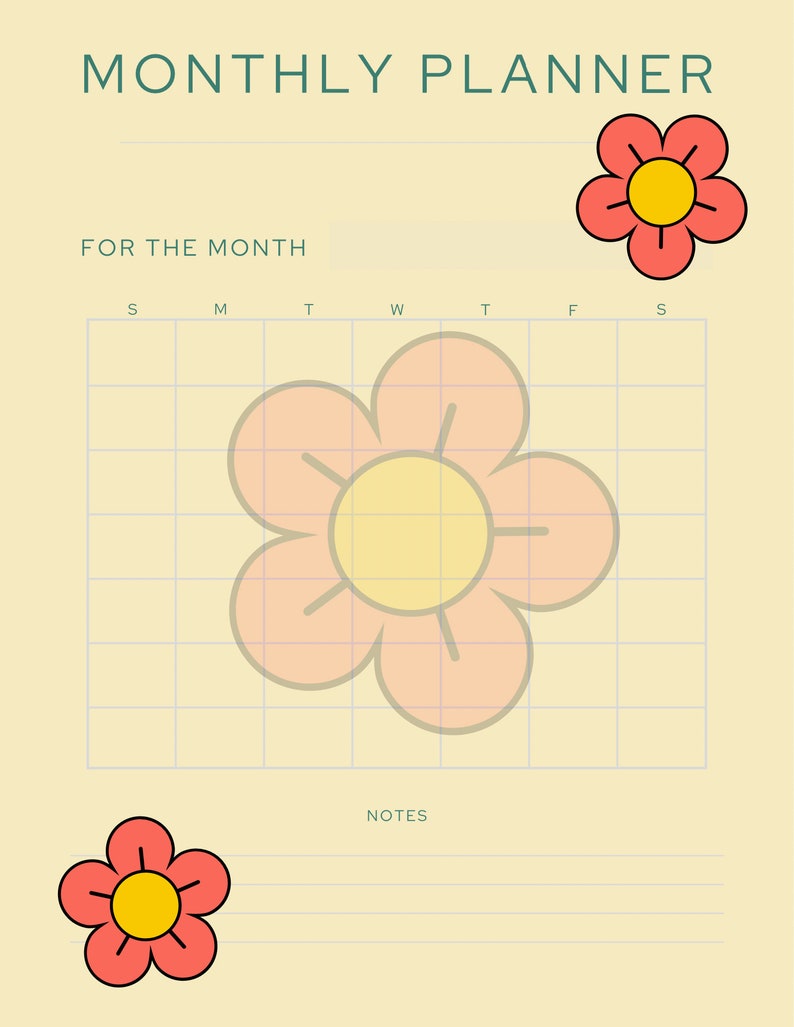 Flower Power Printable Planner Bundle Plan Your Day, Week, Month, or ...